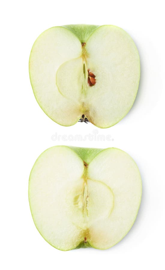 Sliced half of an apple stock image. Image of apple, white - 68538343