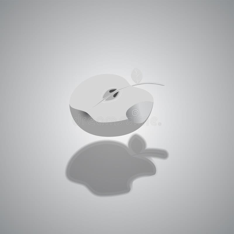 Sliced Half Apple Isometric Illustration Stock Vector - Illustration of ...