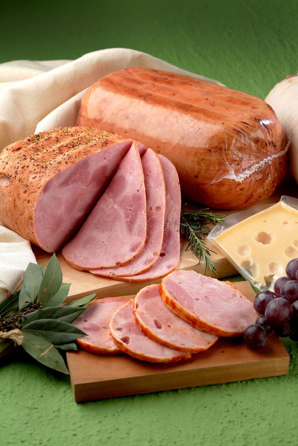 Sliced ham stock photo. Image of close, closeup, smoked - 1460536