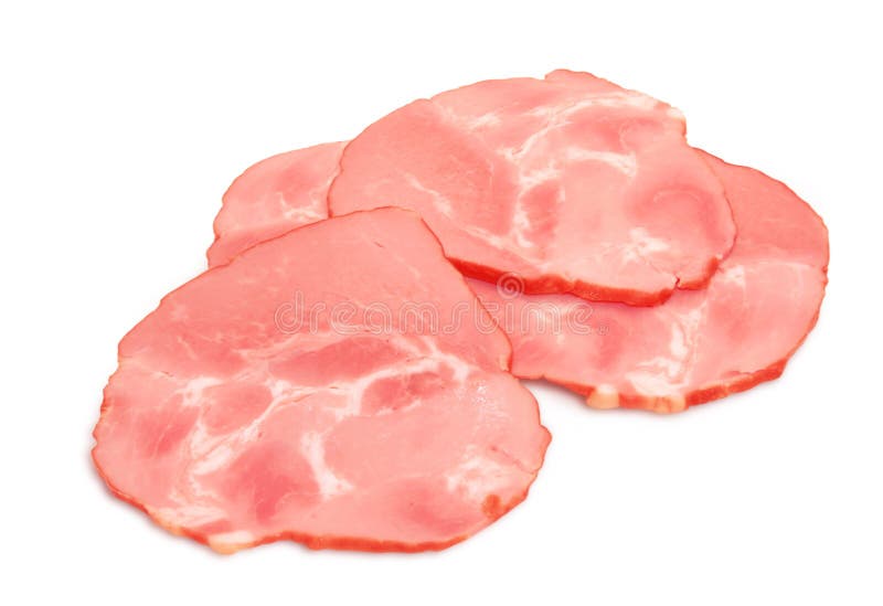 Sliced ham stock image. Image of food, pork, meat, isolated - 15042791