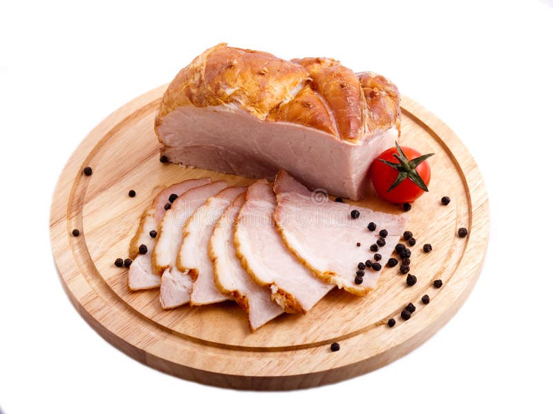Sliced ham stock image. Image of pepper, meat, vegetable - 17766707