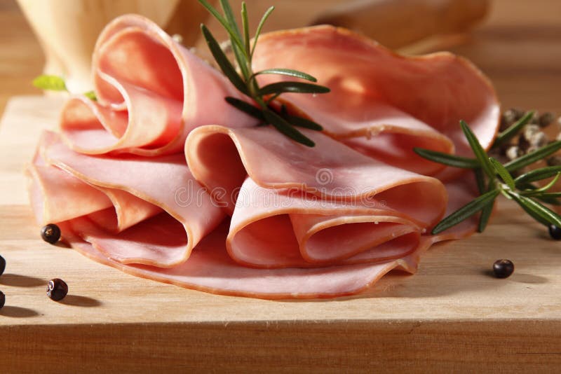 Sliced ham stock image. Image of food, vegetable, meal - 20288547
