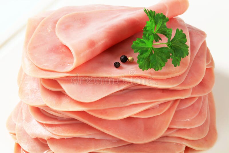 Sliced ham stock photo. Image of parsley, appetizer, turkey - 24259332
