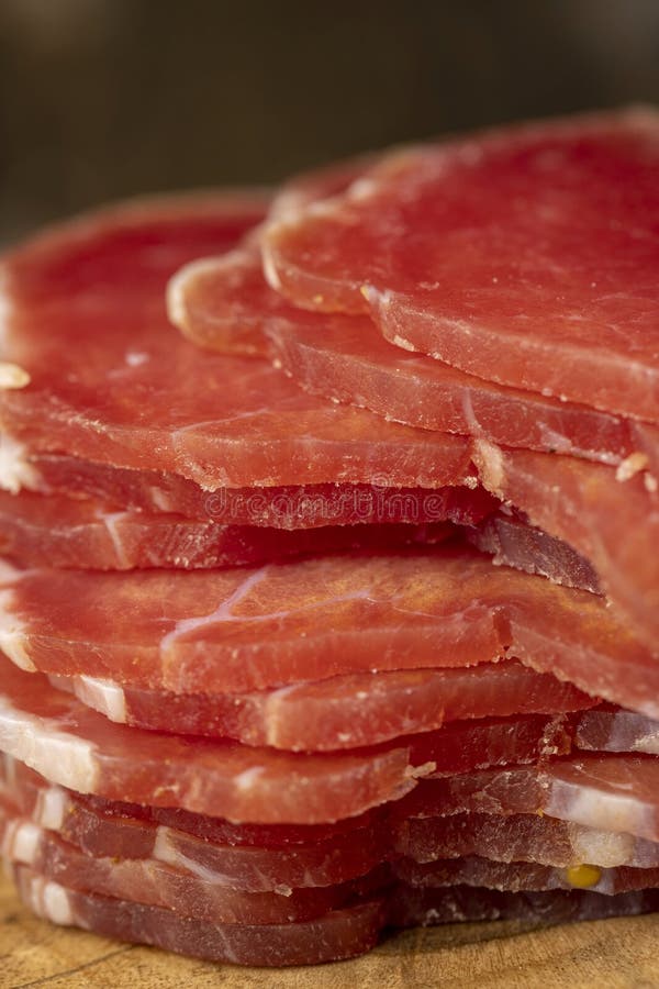 Sliced Ham with Bacon on a Board Stock Image - Image of slice, bacon ...
