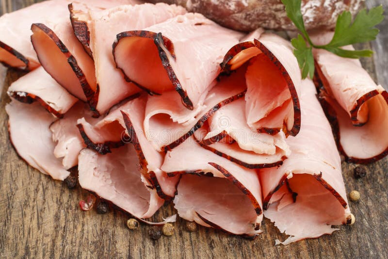 Sliced ham stock image. Image of aromatic, sausage, cold - 47220025