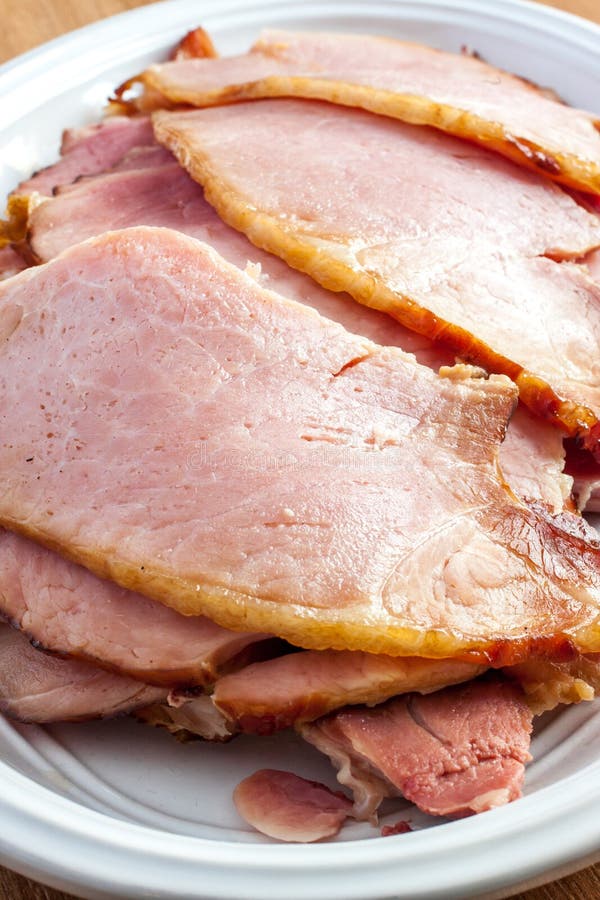 Sliced Baked Ham Platter stock image. Image of white - 169707831