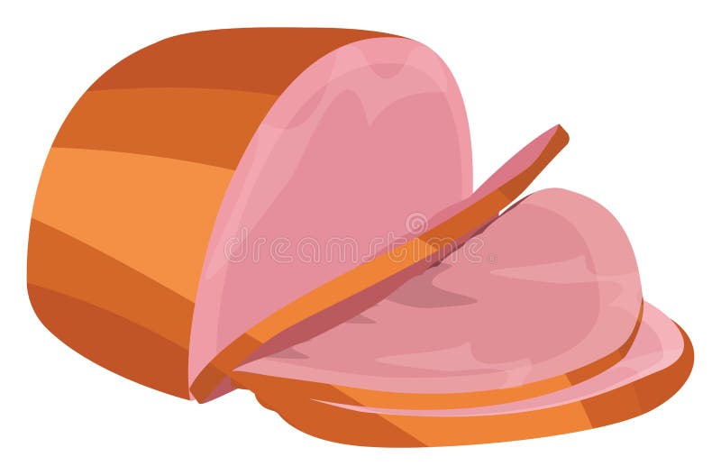 Sliced ham, icon stock illustration. Illustration of fastfood - 261386007