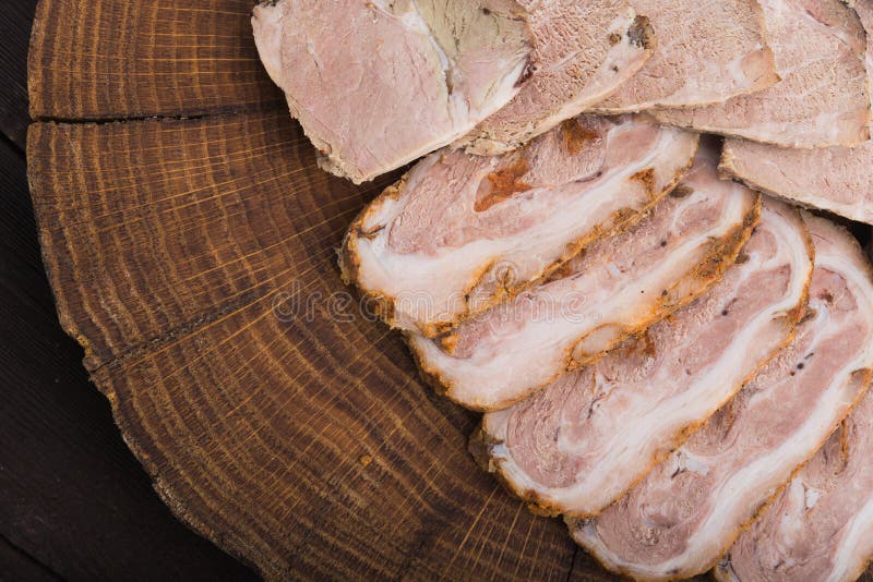 Sliced ham and meat stock image. Image of delicatessen - 78986947
