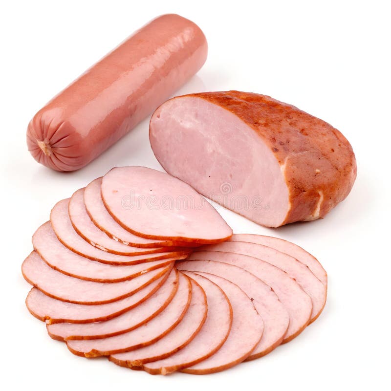 Sliced Ham or Ham Sausage stock illustration. Illustration of ...