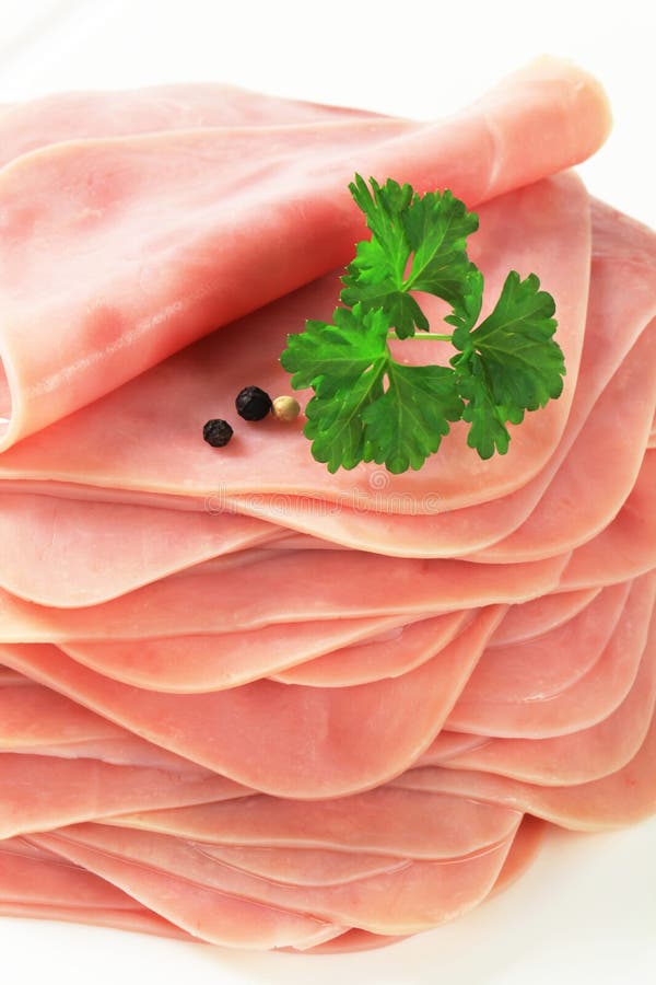 Sliced ham stock image. Image of studio, food, cuts, stack - 31201633