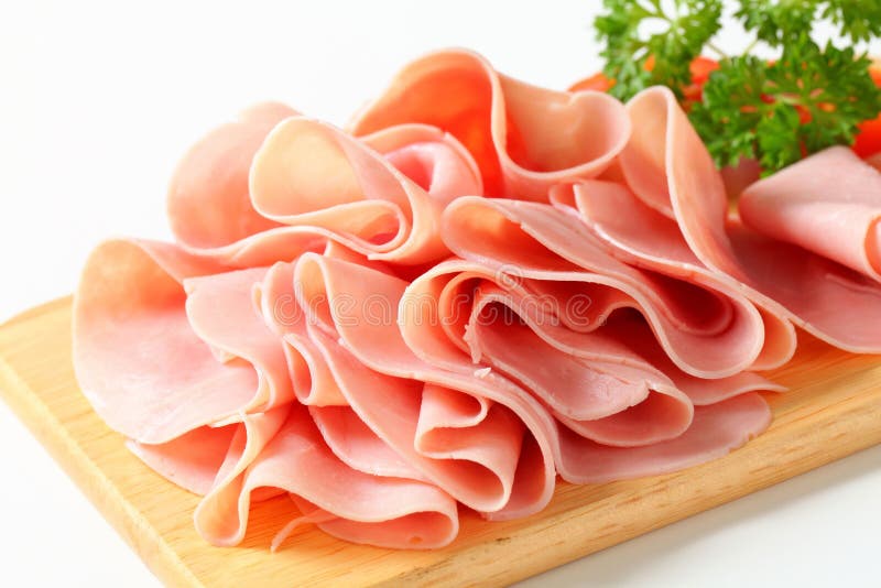 Sliced ham stock photo. Image of close, delicatessen - 18992970