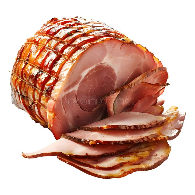 Sliced Ham on Transparent Background - Ai Generated Stock Illustration ...
