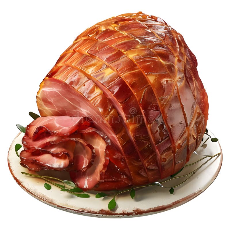 Sliced Ham on Transparent Background - Ai Generated Stock Illustration ...