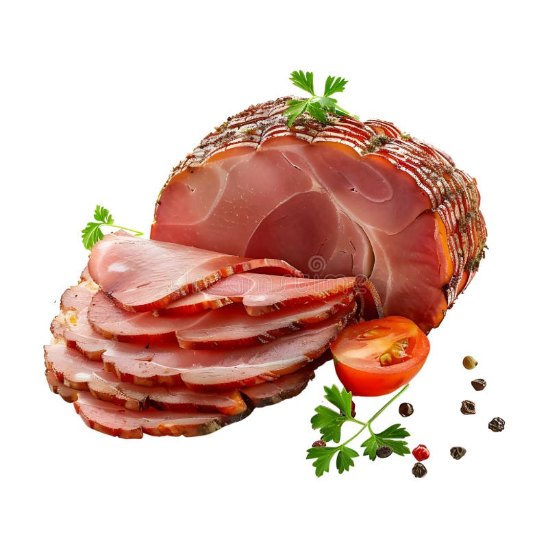 Sliced Ham on Transparent Background - Ai Generated Stock Illustration ...