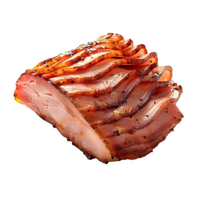 Sliced Ham on Transparent Background - Ai Generated Stock Illustration ...