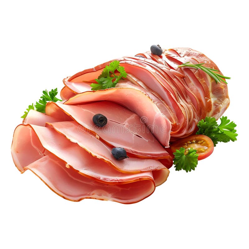 Sliced Ham on Transparent Background - Ai Generated Stock Illustration ...