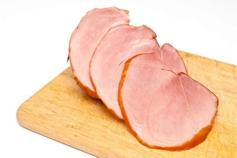 Sliced Ham Isolated stock image. Image of pork, isolated - 3632747