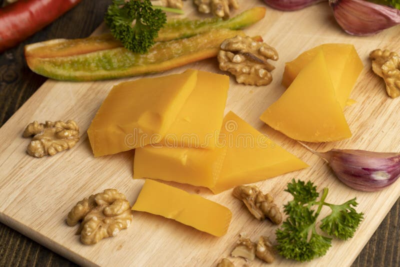 Sliced Hard Cheese Made from Milk Stock Photo - Image of nutrition ...