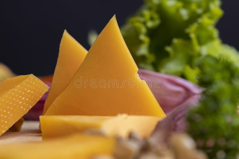 Sliced Hard Cheese Made from Milk Stock Image - Image of eating, dairy ...