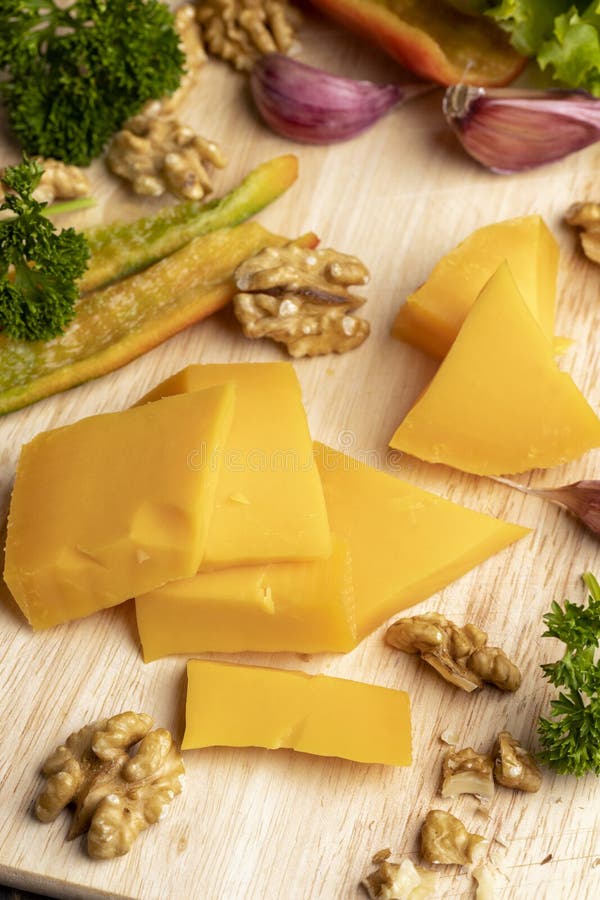 Sliced Hard Cheese Made from Milk Stock Photo - Image of slice, organic ...