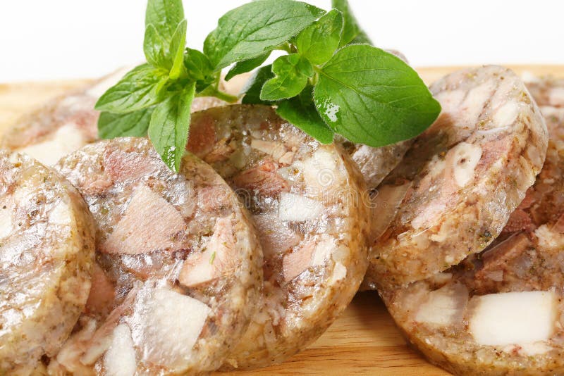 Sliced head cheese stock image. Image of jelly, food - 38291401