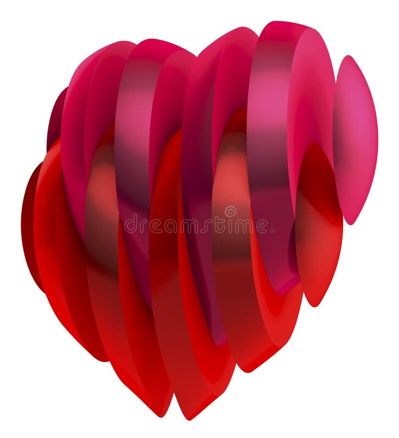 Sliced heart, red, magenta stock illustration. Illustration of shine ...