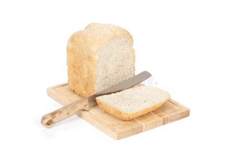 Sliced Homemade Bread Front Angeled View Stock Photo - Image of white ...