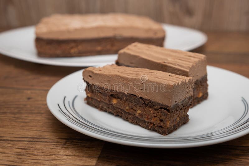 Sliced Homemade Sweet Caramel and Nut Cake Stock Image - Image of ...