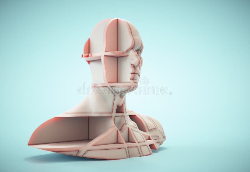 Sliced Human Head. the Visionary Concept Stock Illustration ...