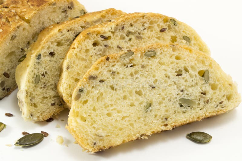 Sliced Integral Dark Wholegrain Baguette Loaf and Sesame Puff Pastry Zu ...