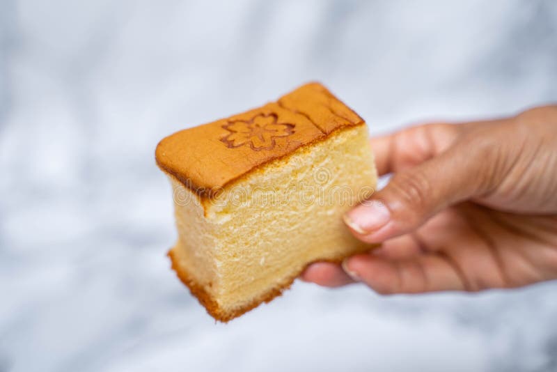 Sliced Japanese Cotton Sponge Cake Stock Photo - Image of dessert ...