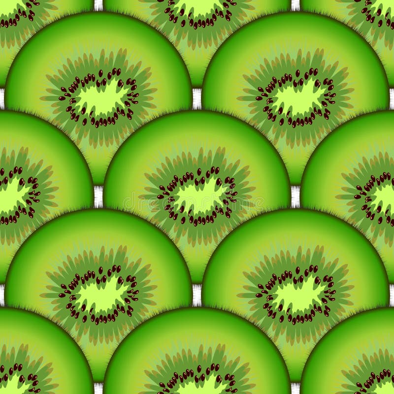 Sliced Kiwi Fruit. Design Seamless Colorful Patter Stock Illustration ...