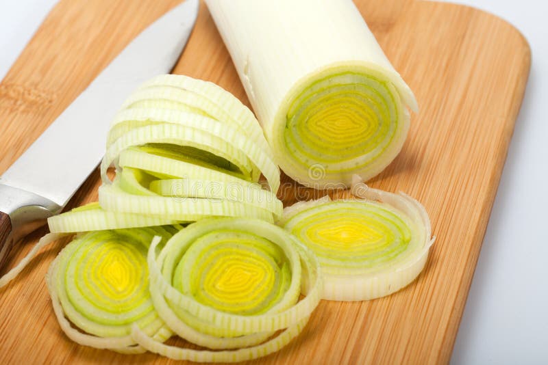 Sliced Leeks stock photo. Image of root, food, cook, green - 32227776