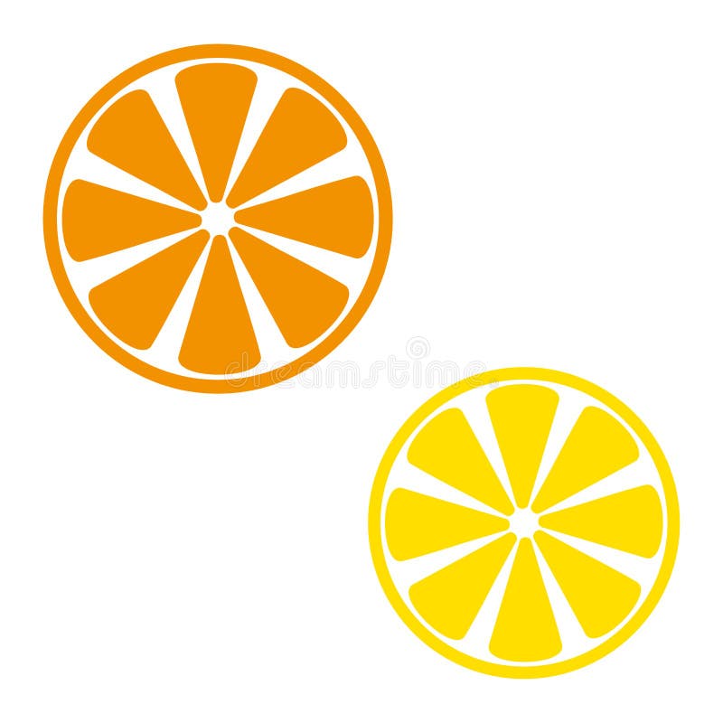 Sliced Lemon in Flat Style. Vector Illustration. Stock Image Stock ...