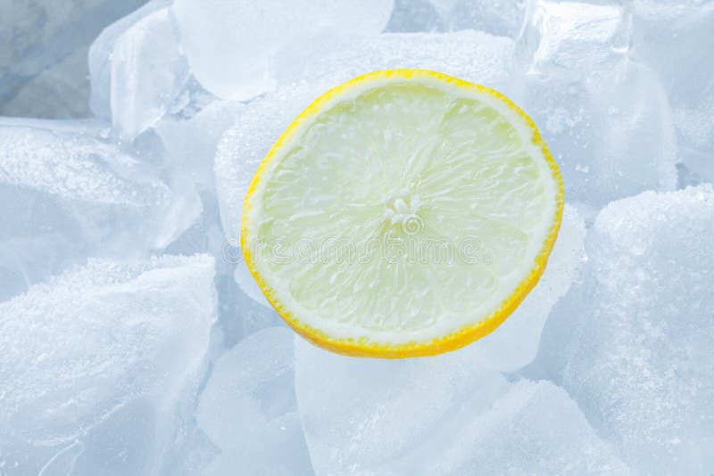 Sliced lemons and ice stock image. Image of freshness - 74685547
