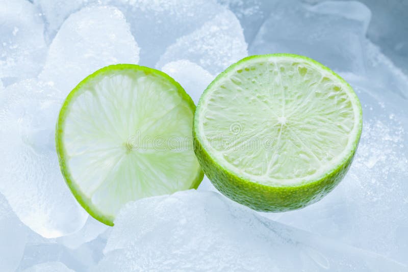 Sliced lime and ice stock image. Image of freshness, lime - 74685535