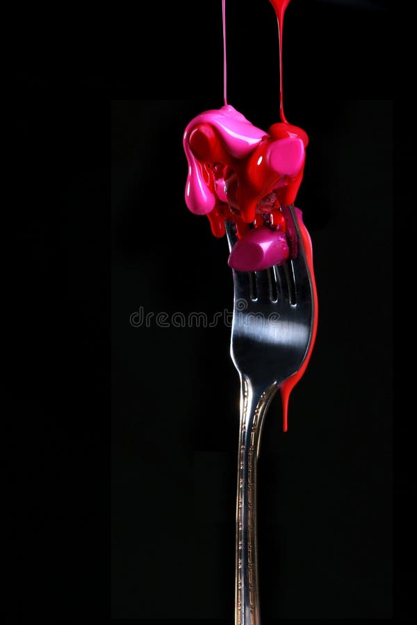 Sliced Lipsticks Impaled on a Fork Stock Photo - Image of personal ...