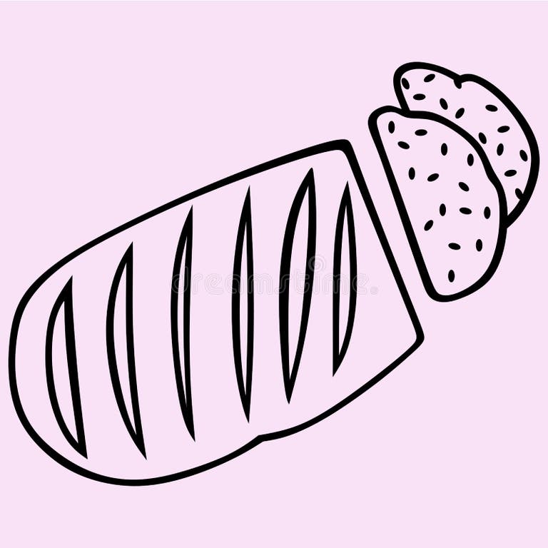 Sliced loaf bread vector stock vector. Illustration of draw - 92894897