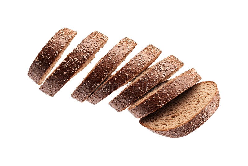 Sliced Loaf of Multigrain Bread Topped with Oats and Almonds, Isolated ...