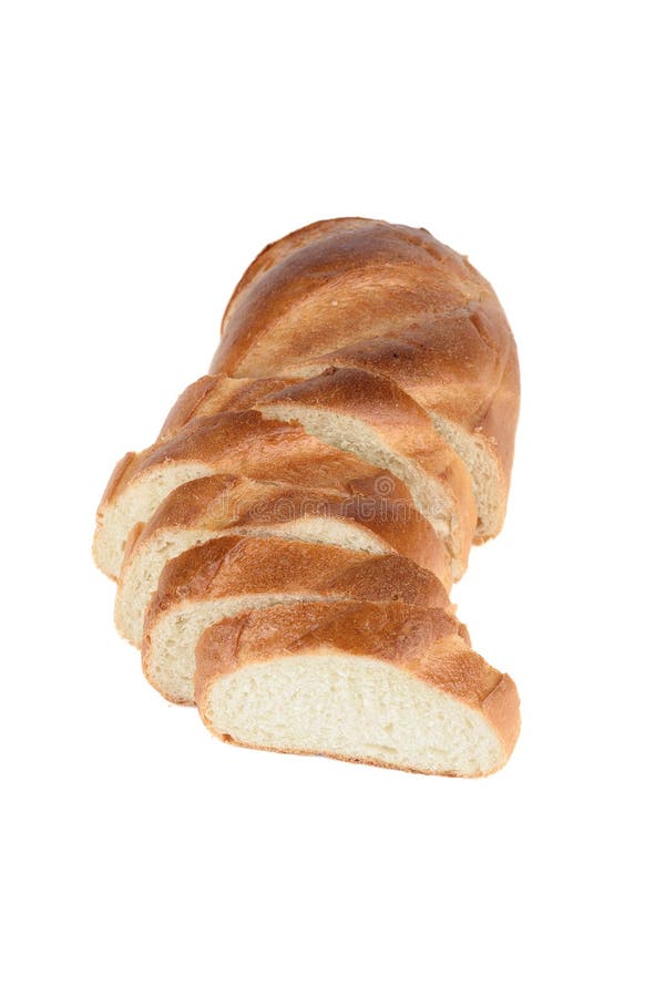 Sliced Loaf of White Bread on White Background. Stock Image - Image of ...