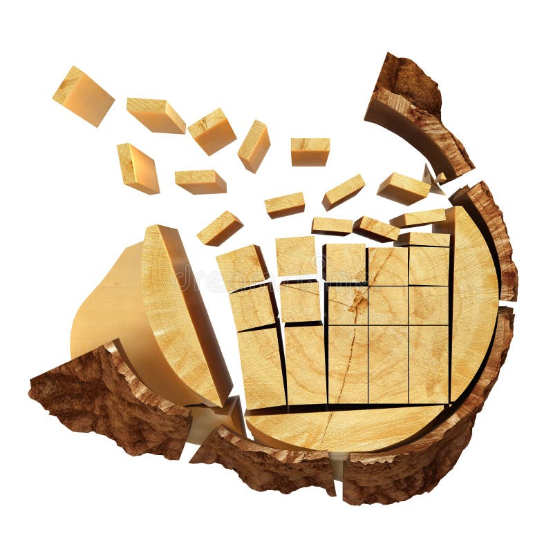 Sliced Lumber from the Log. Stock Illustration - Illustration of ...