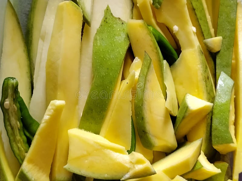 Sliced Mango with chilli stock photo. Image of chilli - 257424512