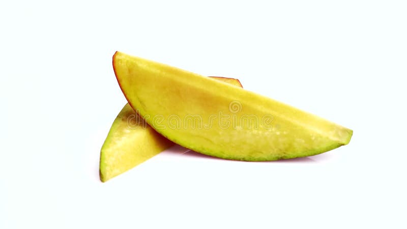 Sliced Mango Isolated on White Stock Video - Video of nutrition ...