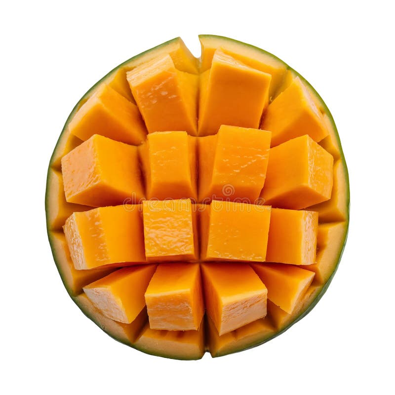 Sliced Mango Isolated on White Stock Illustration - Illustration of ...