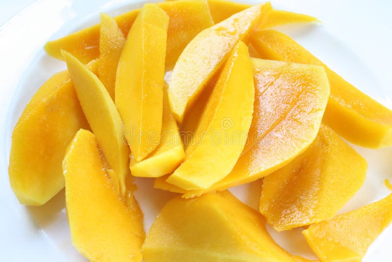 Sliced mango in plate stock photo. Image of asian, mango - 44375360