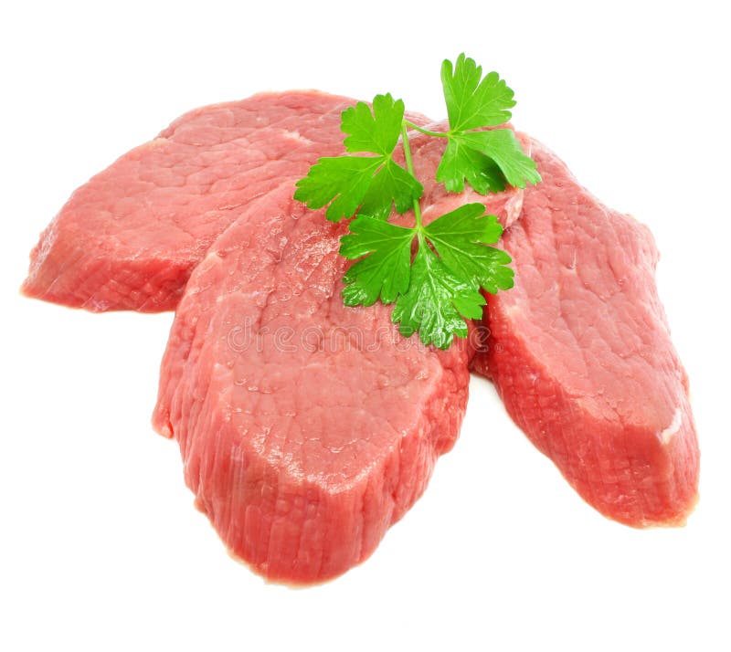 Sliced Meat with Leaf of Green Parsley Stock Photo - Image of beef ...