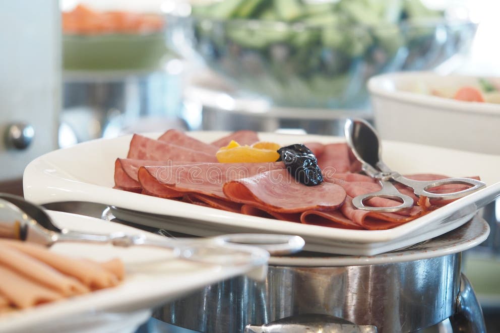 Sliced Meats Served on a Tray at a Buffet Stock Photo - Image of ...