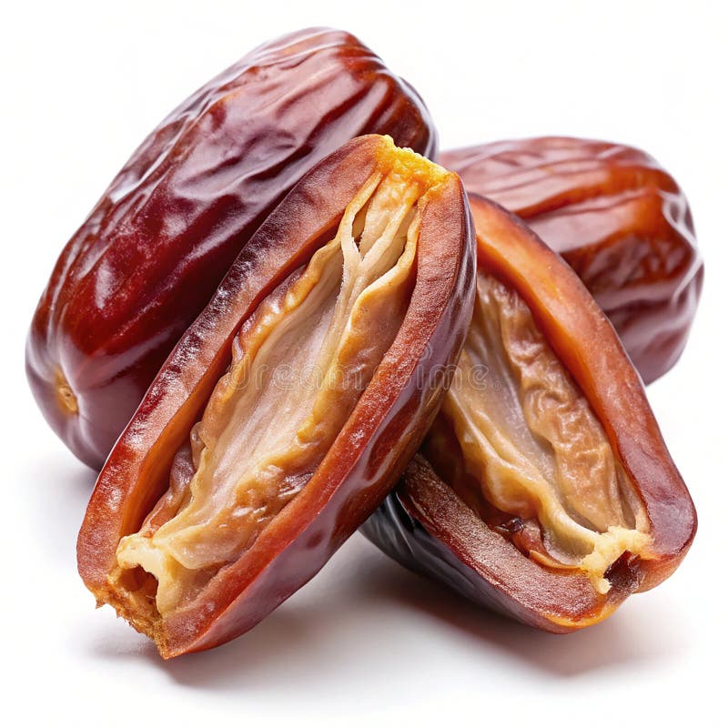 Sliced Medjool Date on White Background Stock Illustration ...
