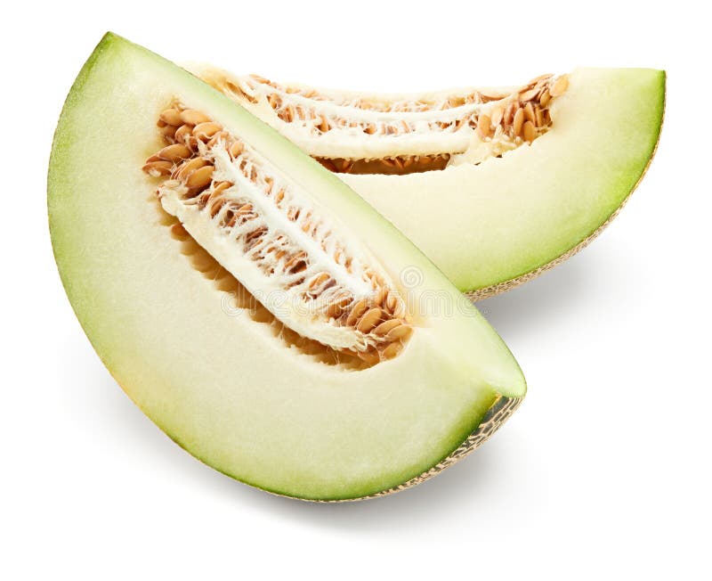 Sliced Melon Isolated on White Background. Fresh Melon Stock Image ...