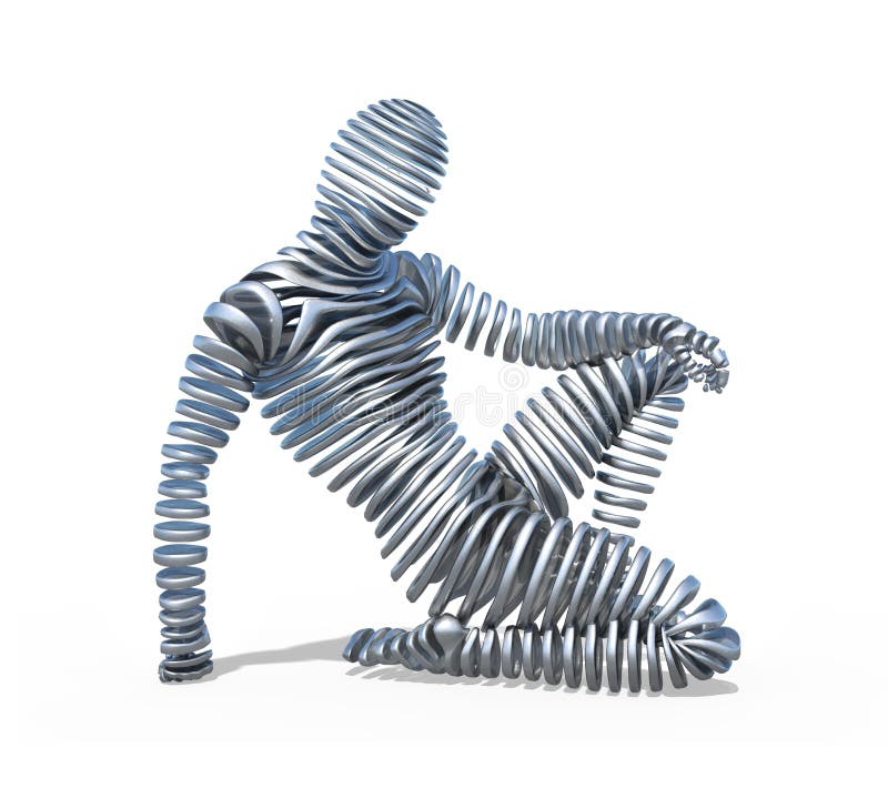 Sliced Metal Man Relaxing stock illustration. Illustration of metal ...